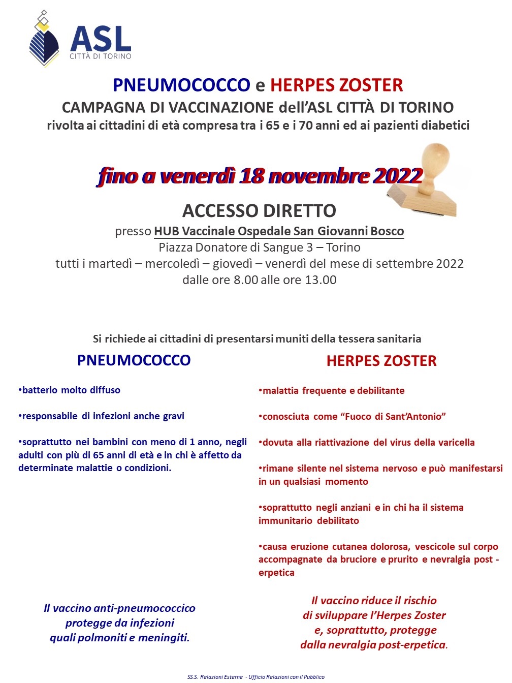 Campagna di Vaccinazione contro lo Pneumococco e l’Herpes Zoster ...
