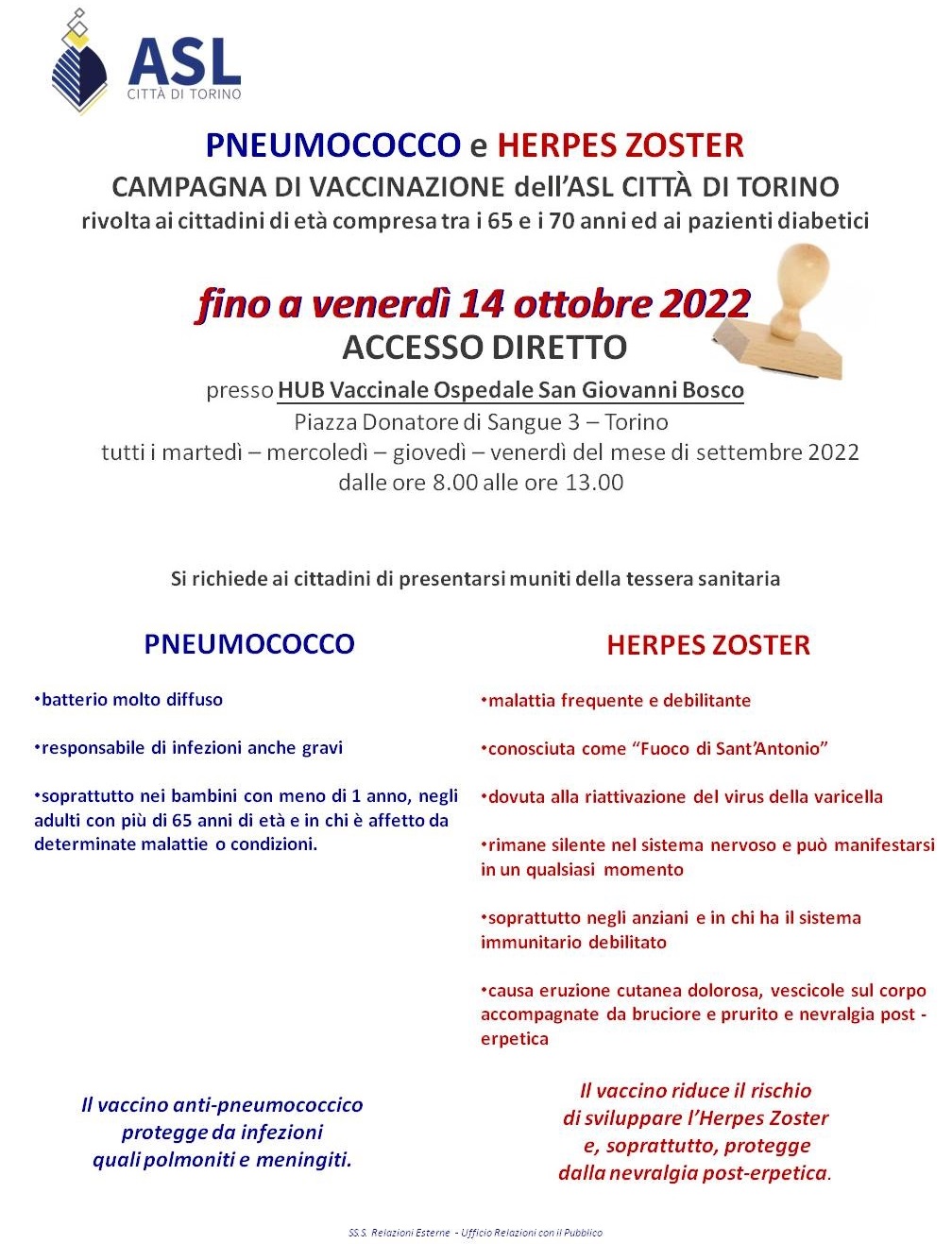 Campagna di Vaccinazione contro lo Pneumococco e l’Herpes Zoster ...